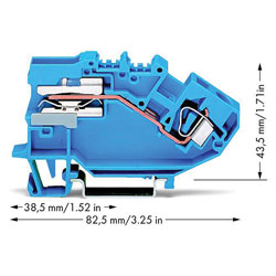 WAGO 782-613 1-conductor N-disconnect Terminal Block Blue | Rapid ...