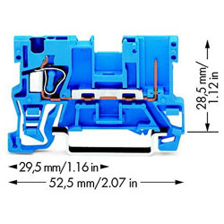 WAGO 769-176/000-006 1-conductor/1-pin Carrier Terminal Block Blue ...