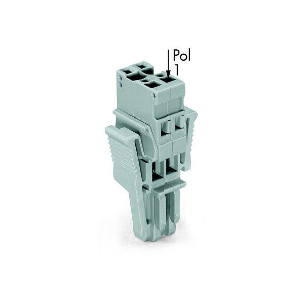 WAGO 769-104/021-000 1-conductor Female Plug with Lock Codable 4-pole Grey | Rapid Electronics