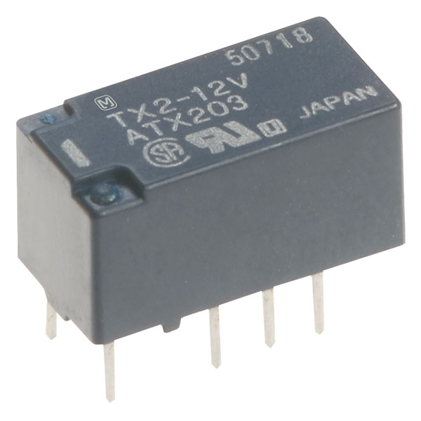 Panasonic TX2SA-12V 2A 12VDC DPDT Surface Mount Signal Relay TX Series | Rapid Electronics
