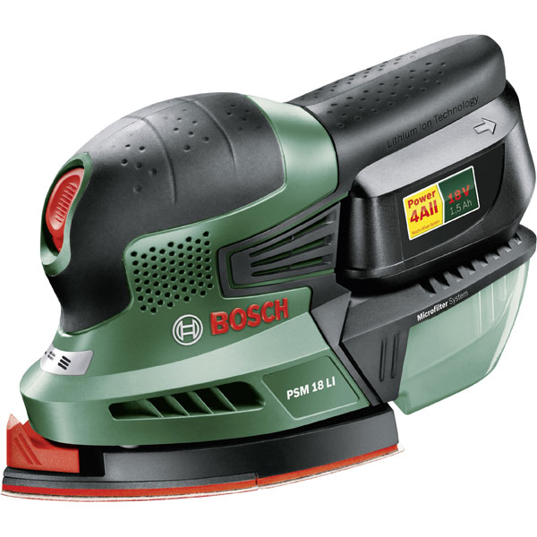 Bosch 06033A1372 PSM 18 LI Cordless Multi Sander 18V 2.0 Ah Li-ion ...