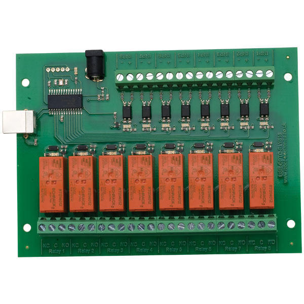 Devantech USB-OPTO-RLY816 8 Channel 16A Opto-Isolated Relay Board Via ... Devantech USB-OPTO-RLY816 8 Channel 16A Opto-Isolated Relay Board Via ...