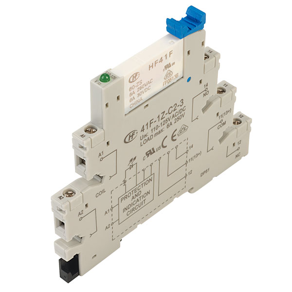 Hongfa 41F-1Z-C1-3-125 SPCO 110-125VAC 6A 6mm Slim line Relay Interface ...