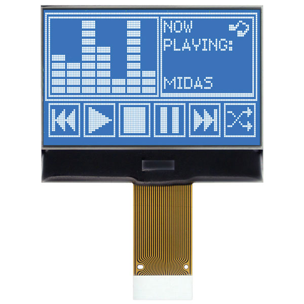 Midas Displays MCCOG128064B12W-BNMLW 128x64 Graphic COG LCD White on ...