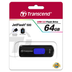 Transcend TS64GJF500 Jetflash 500 64GB USB Flash Drive | Rapid Online