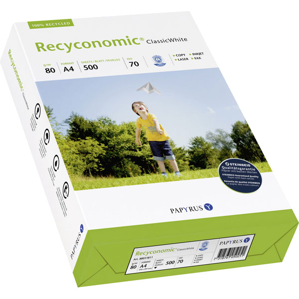 Papyrus Recycled Printer Paper Recyconomic Classic White 88031811 A4 ...