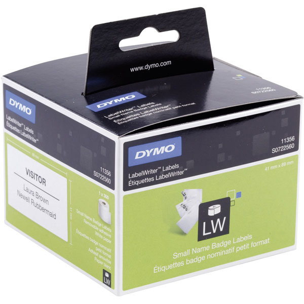 DYMO S0722560 11356 Name Badge Removable Labels 89 x 41mm Roll of 300 ...