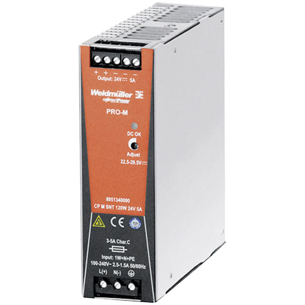 Weidmüller 8951340000 CP T SNT 120W 24V 5A DIN Rail Power Supply ...