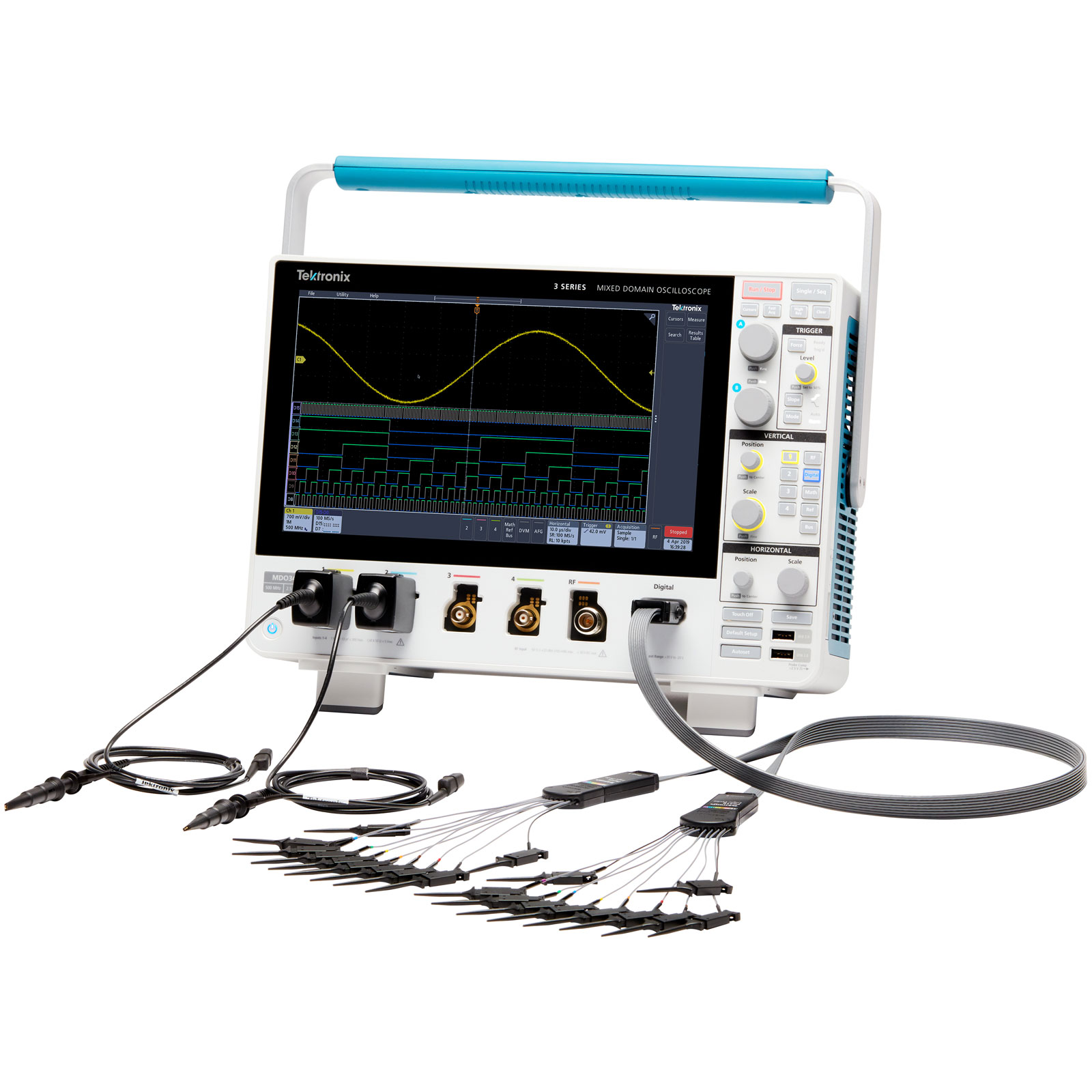 Tektronix MDO34 3-BW-1000 Mixed Domain Oscilloscope 4x 1GHz Channels | Rapid Online