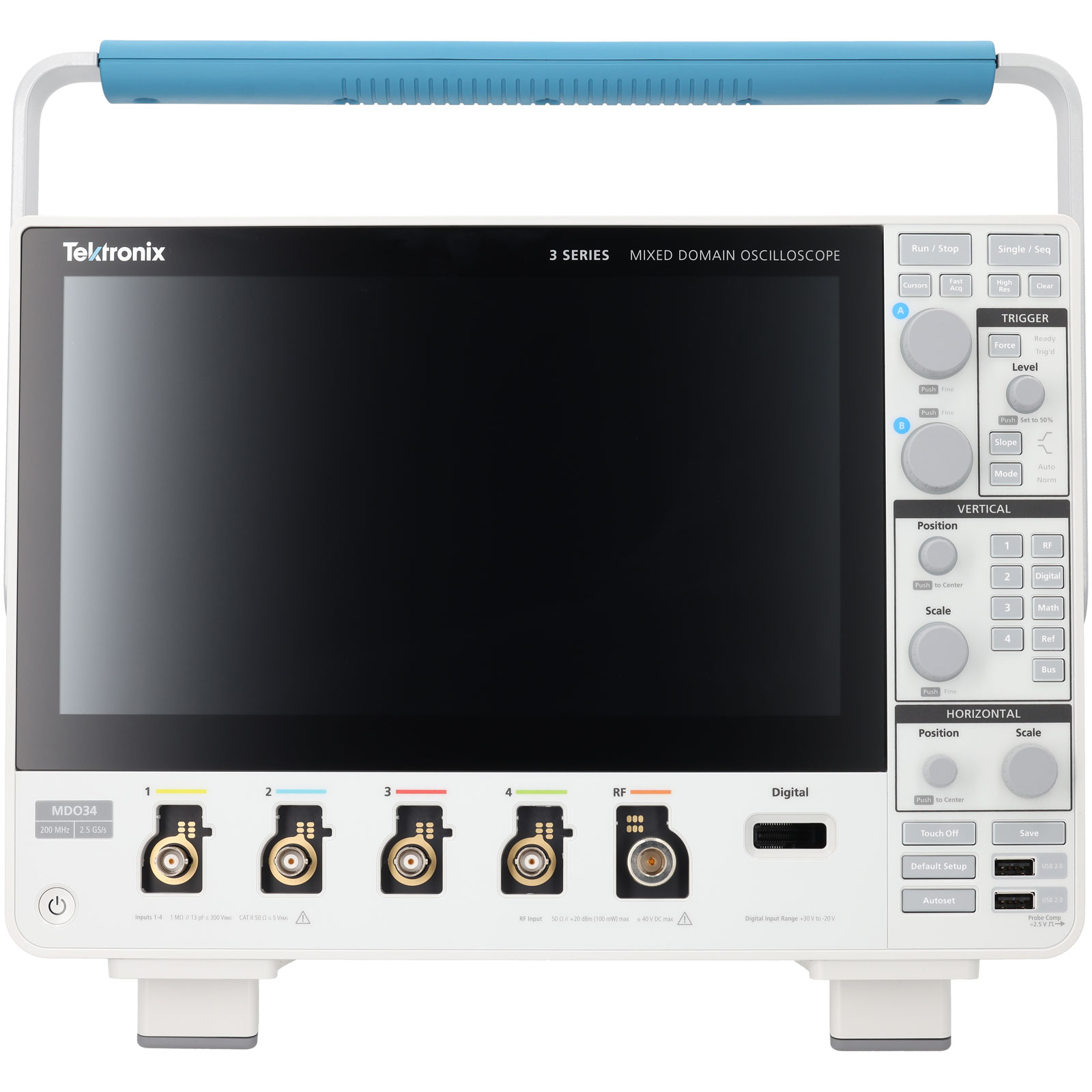 Tektronix MDO34 3-BW-200 Mixed Domain Oscilloscope 4x 200MHz Channels | Rapid Online