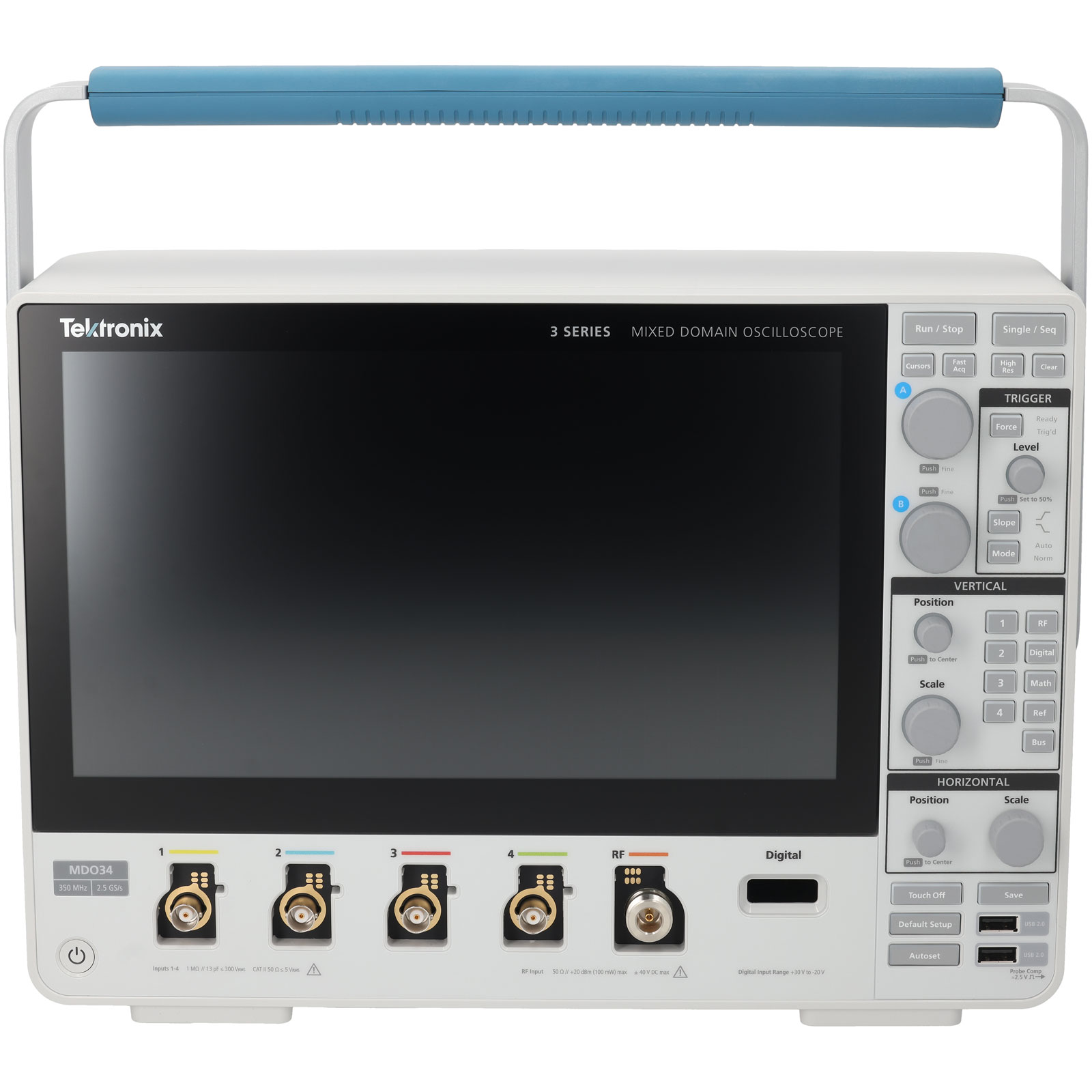 Tektronix MDO34 3-BW-350 Mixed Domain Oscilloscope 4x 350MHz Channels | Rapid Online