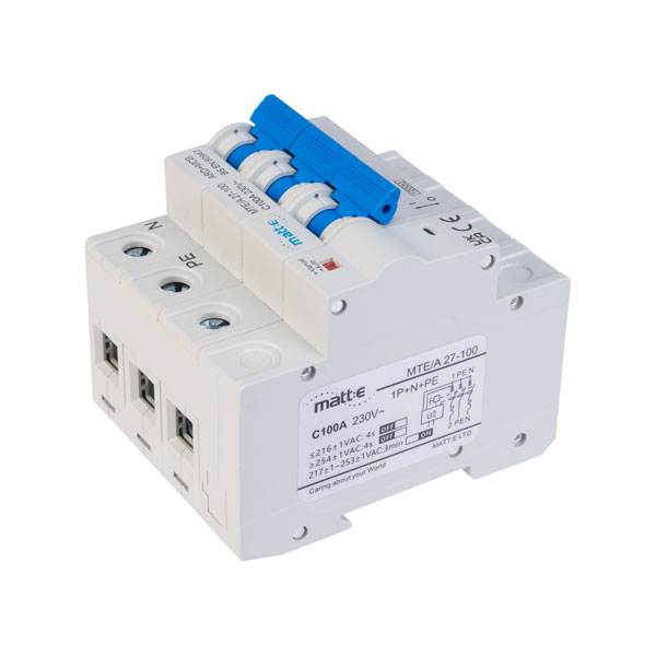 matt:e MTE/A 27-100 3P 100A Single-phase MCB with PEN fault protection | Replenishh