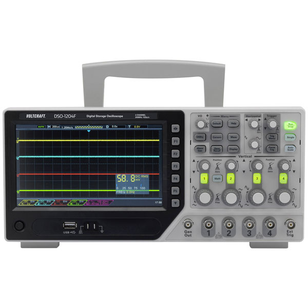 VOLTCRAFT DSO-1204F 200 MHz 4 Channel 1 GS/s 64 KP 8 Bit Oscilloscope ...