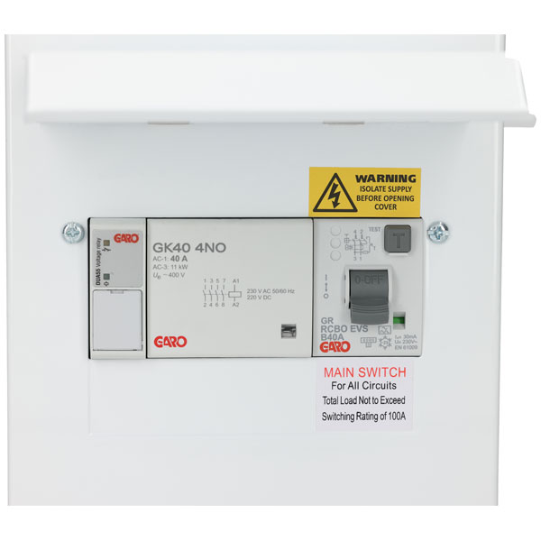 Garo G6ev40pme 40a Ev Consumer Unit With Type A Rcbo And Pme Fault