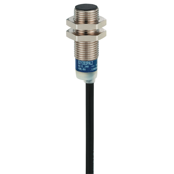 Telemecanique XS512B1PAL2 2mm M12 2M Cable Brass Inductive Proximity Sensor | Rapid Online