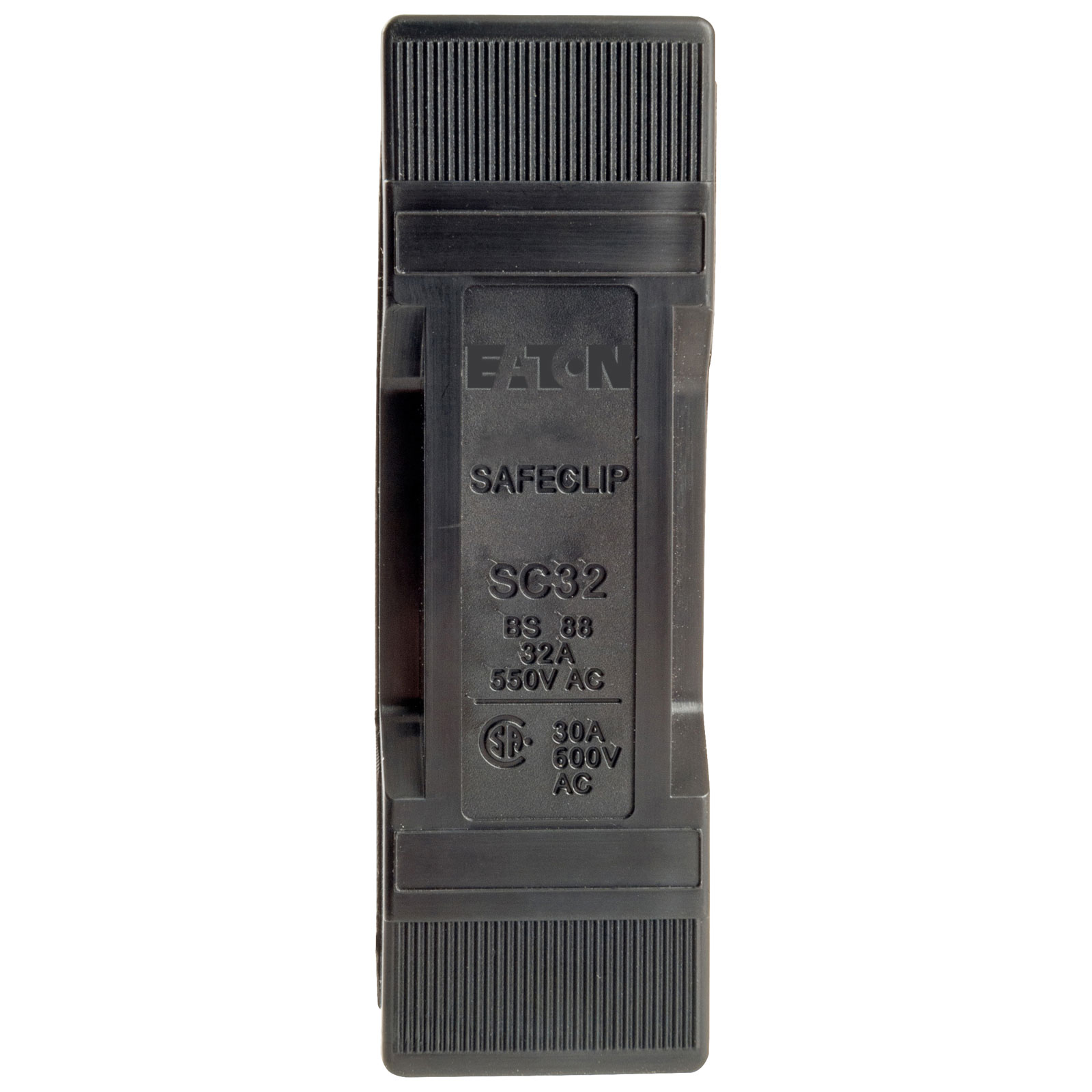 Bussmann SC32BH 32A Busbar Front Connected Black Safeclip Fuse Holder | Rapid Electronics