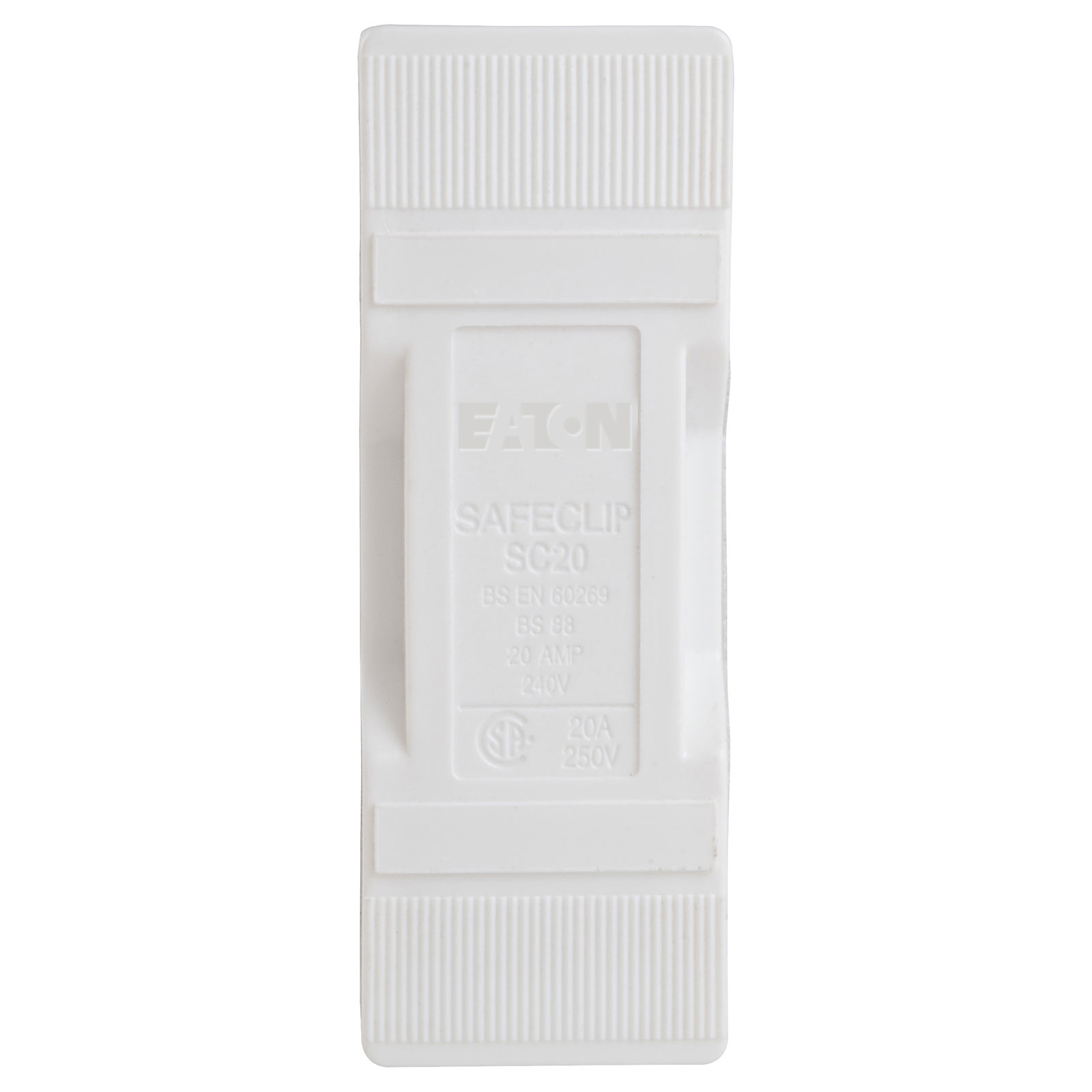 Bussmann SC20HWH 20A Front Connected White Safeclip Fuse Holder | Rapid Electronics