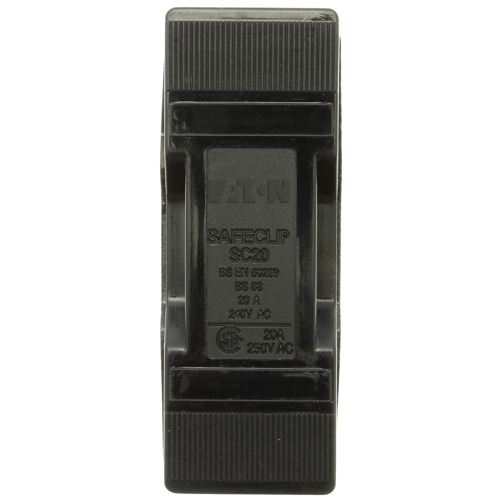 Bussmann SC20H 20A Front Connected Black Safeclip Fuse Holder | Rapid Electronics