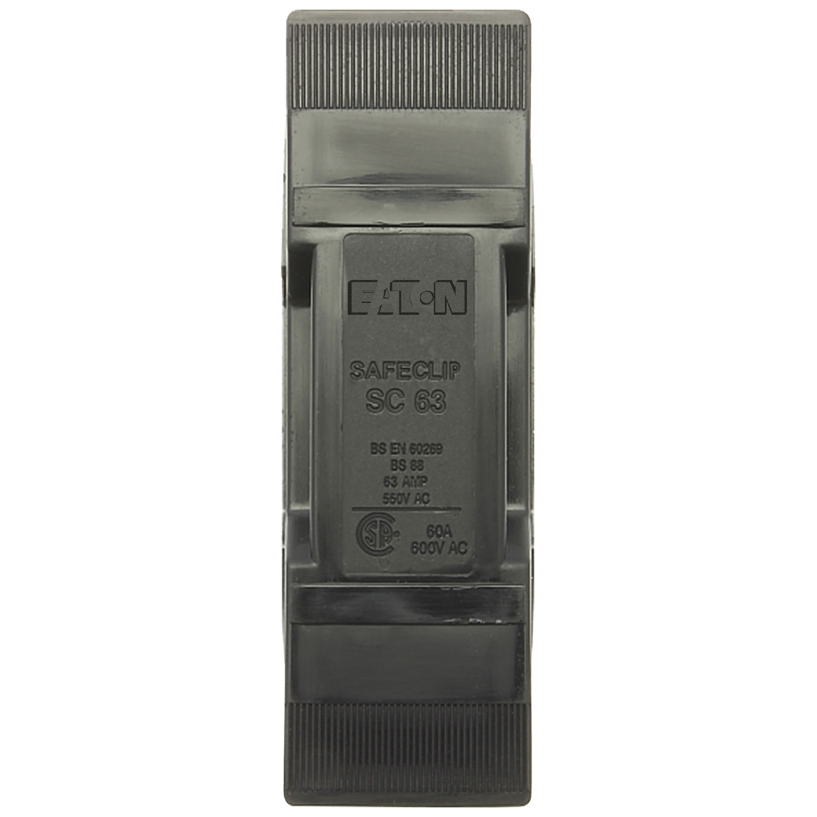 Bussmann SC63BH 63A Busbar Front Connected Black Safeclip Fuse Holder | Rapid Electronics