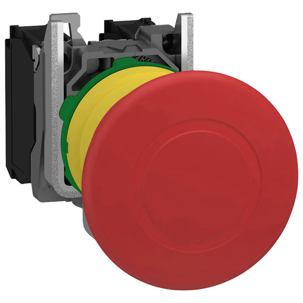 Schneider XB5AS8445 1NO/1NC Latching E-Stop Switch | Rapid Electronics