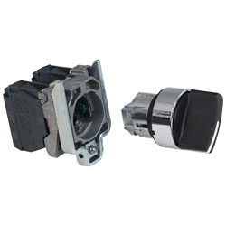 Schneider XB4BD25 1NO/1NC 2 Position Black Selector Switch | Rapid Online