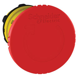 Schneider ZB5AS844 Red E-Stop Latching Switch Head | Rapid Electronics