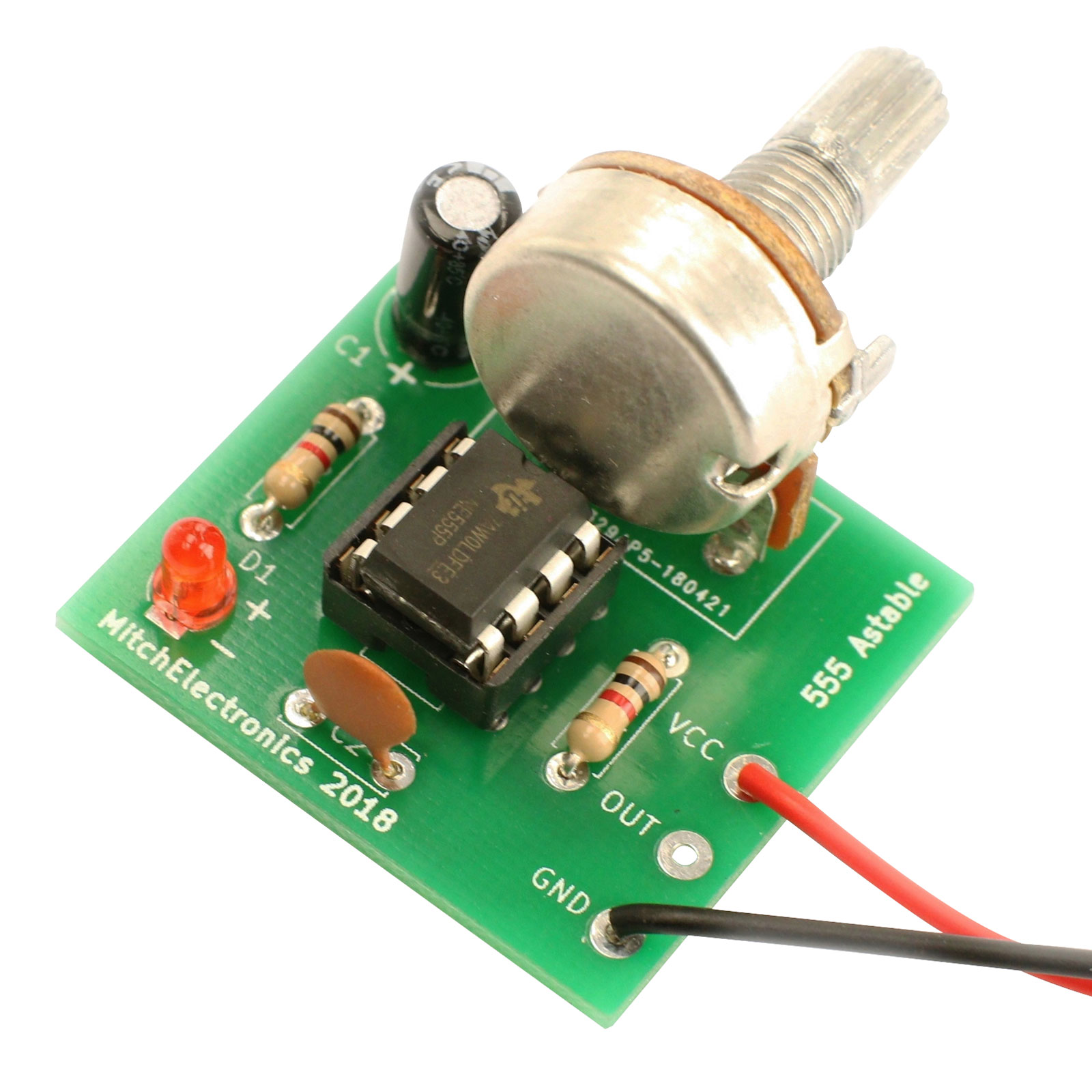 MitchElectronics 555 Astable Kit | Rapid Electronics