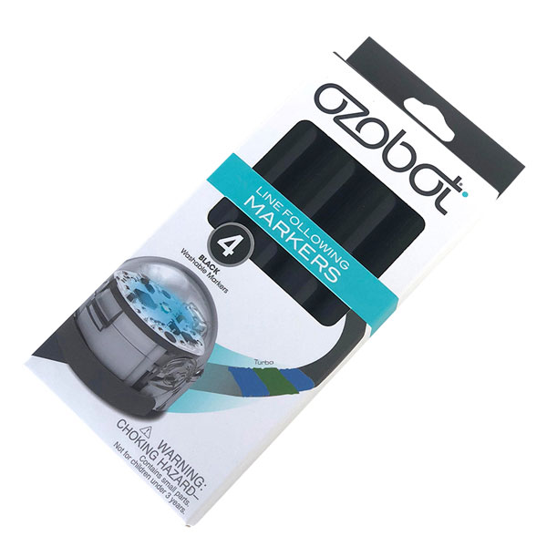 Ozobot Washable Black Code Markers for Evo and Bit Pack of 4 | Rapid Online