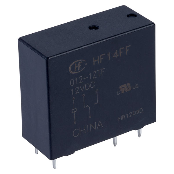 Hongfa HF14FF/012-1ZTF PCB Relay 12VDC SPDT 10A | Rapid Electronics