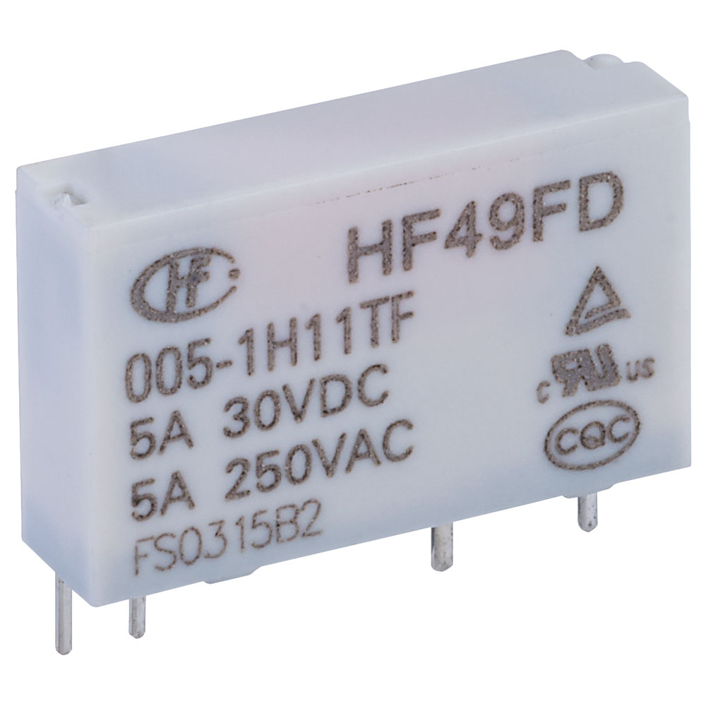 Hongfa HF49FD/005-1H11TF PCB Relay 5VDC SPST-NO 5A | Rapid Electronics
