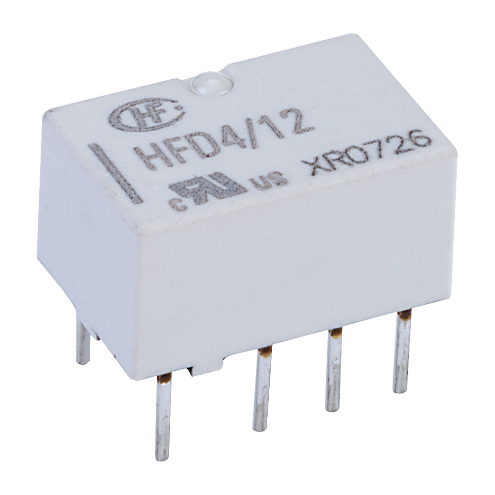 Hongfa HFD4/012 PCB Signal Relay 12DC DPDT 2A | Rapid Electronics