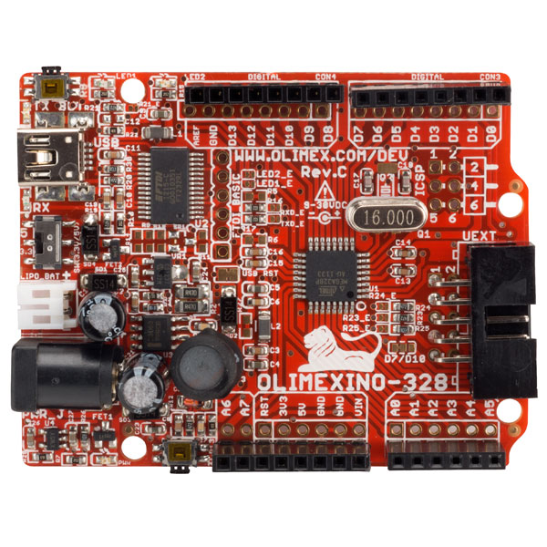 Olimex OLIMEXINO-328 Atmel Arduino UNO Compatible Board with Upgrades ... Olimex OLIMEXINO-328 Atmel Arduino UNO Compatible Board with Upgrades ...