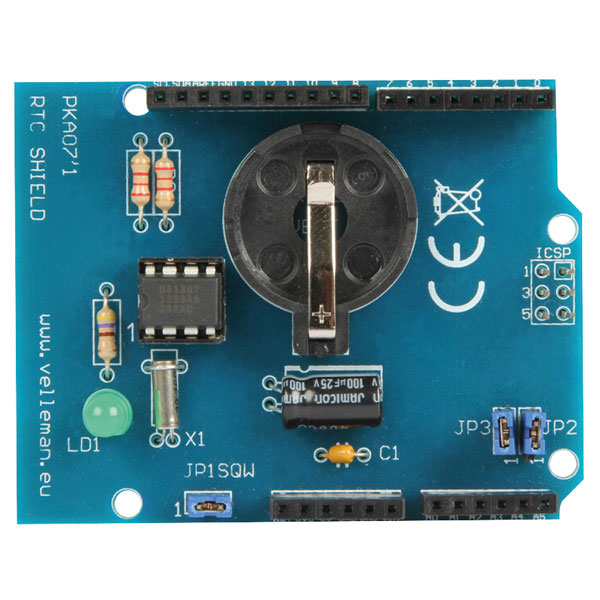 Velleman Ka07 Real Time Clock Rtc Shield For Arduino Kit Rapid Online