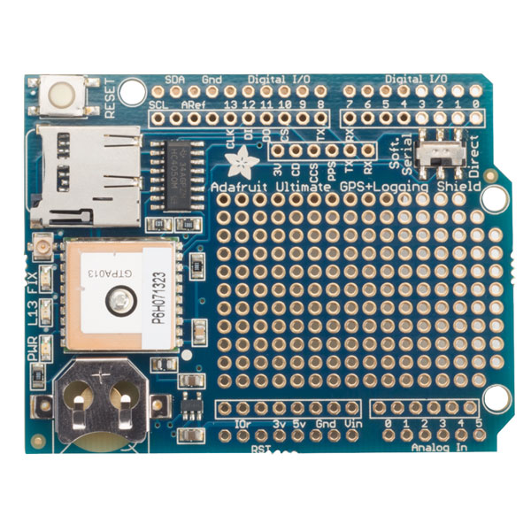 Adafruit 1272 Ultimate GPS Shield | Rapid Online