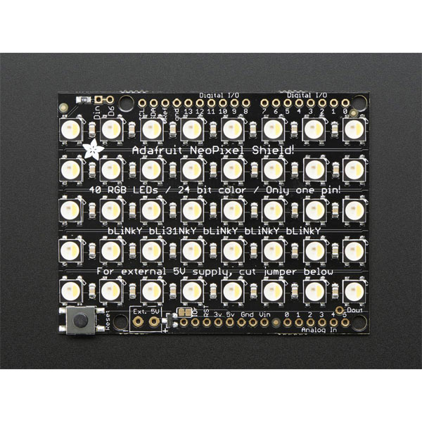 Adafruit 2864 NeoPixel Shield 40 RGBW Addressable LEDs (Warm White ...