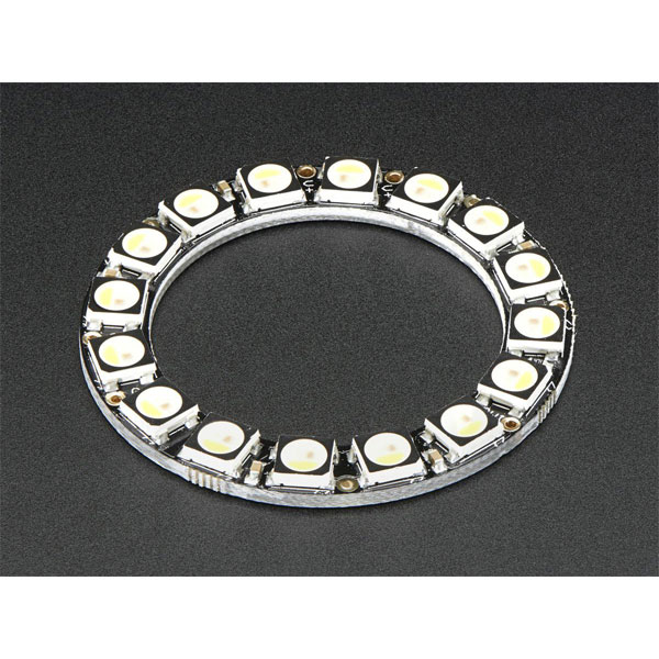 Adafruit 2854 NeoPixel Addressable LED Ring 16 x 5050 RGBW (Warm White ...