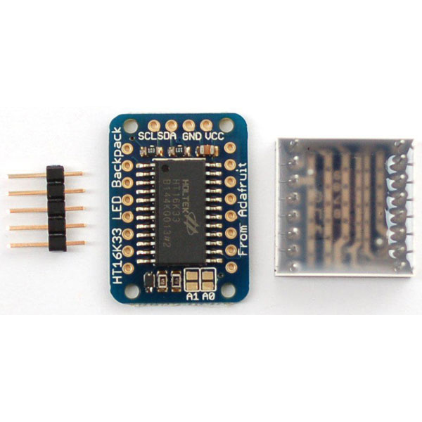 Adafruit 1080 Mini 0.7" 8x8 LED Matrix with I2C Backpack Ultra Bright ...