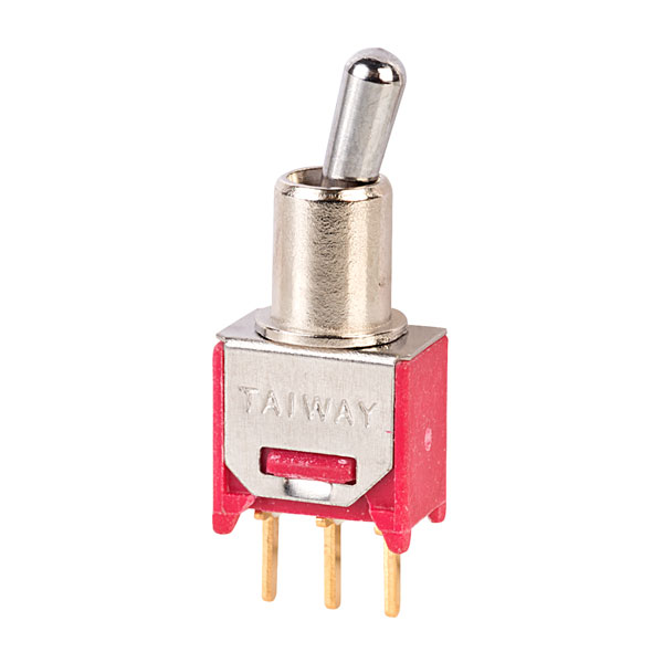 Taiway 200MSP1T2B2M2RE SPDT Sub Min Vert PCB Toggle Switch | Rapid Electronics