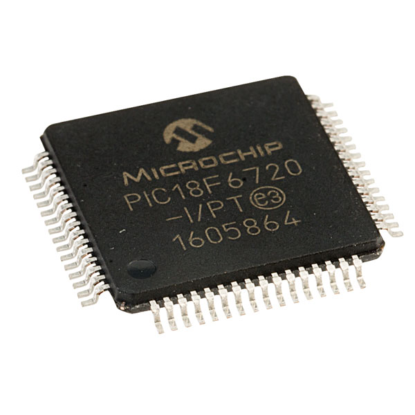 Microchip PIC18F6720-I/PT 8-bit Microcontroller 25MHz TQFP64 | Rapid Electronics