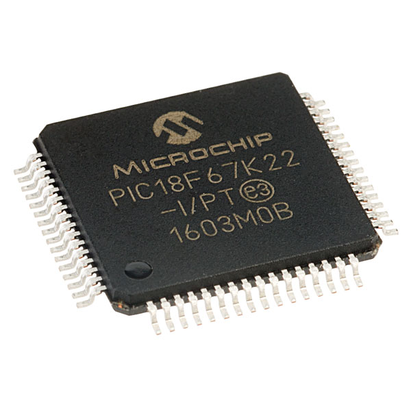 Microchip PIC18F67K22-I/PT 8-bit Microcontroller 64MHz TQFP64 | Rapid Electronics