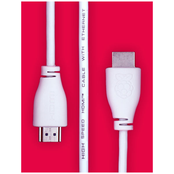 Raspberry Pi 4 Model B HDMI Cable, Micro HDMI To HDMI, 1m, White ...