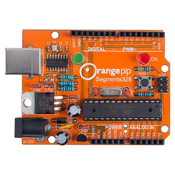 Orangepip Segments 328 Build Your Own Arduino Kit Rapid Online