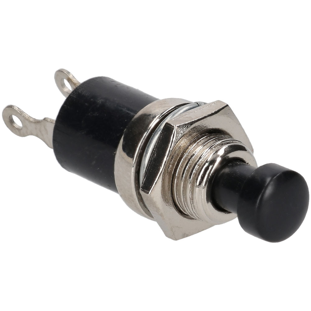 R-TECH 780522 Miniature Push to Make Switch Black | Rapid Online