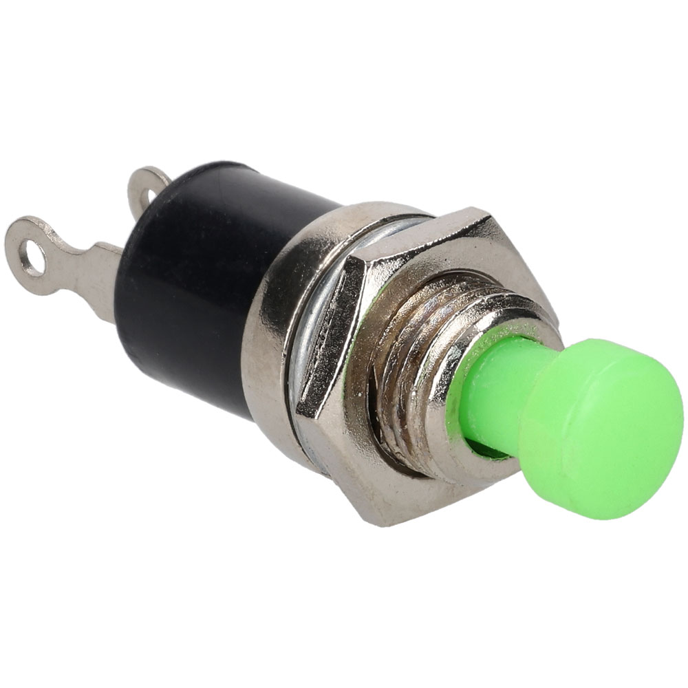 R-TECH 780524 Miniature Push to Make Switch Green | Rapid Online