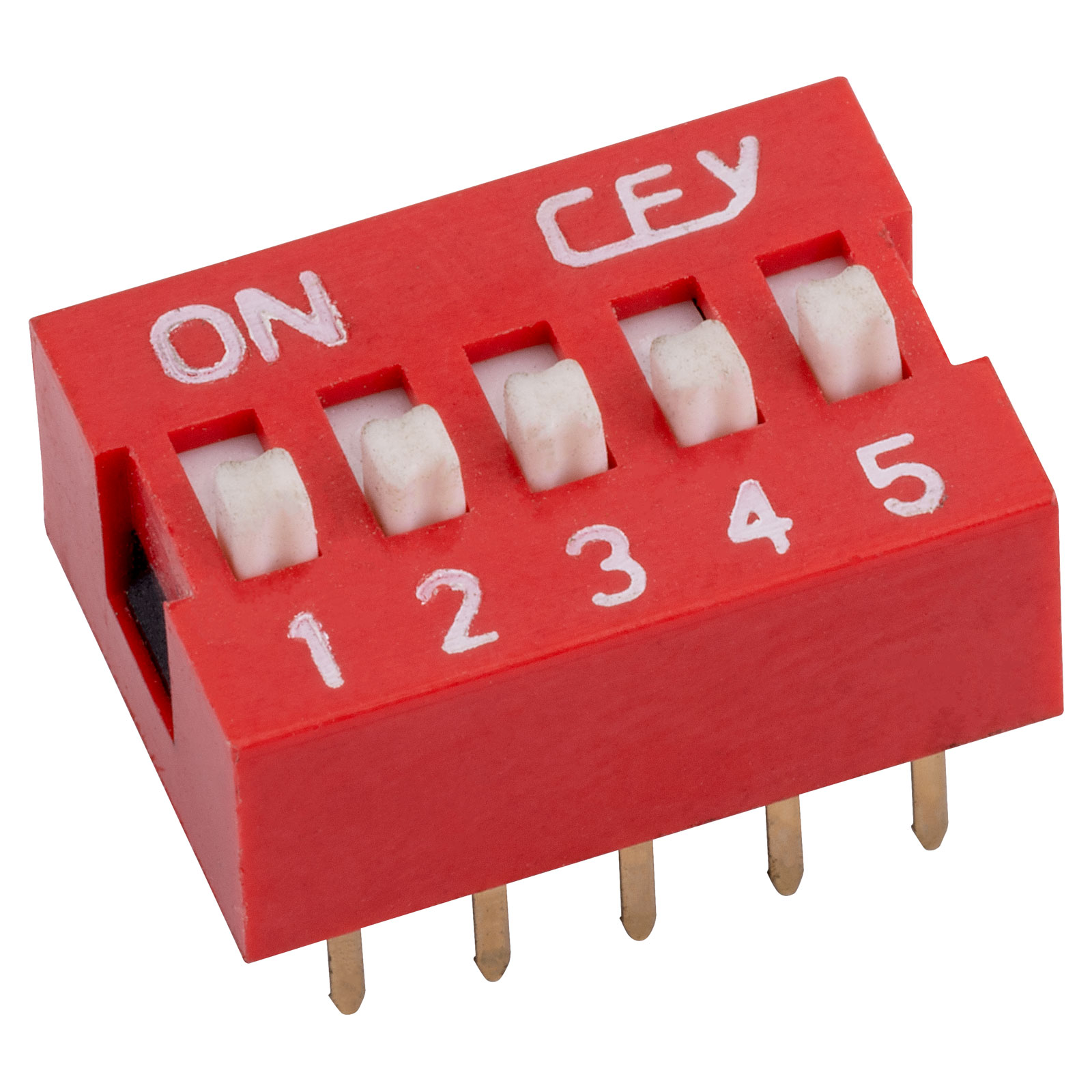 RVFM DS1040-5 RN DIL Switch 5-way 10-pin | Rapid Electronics