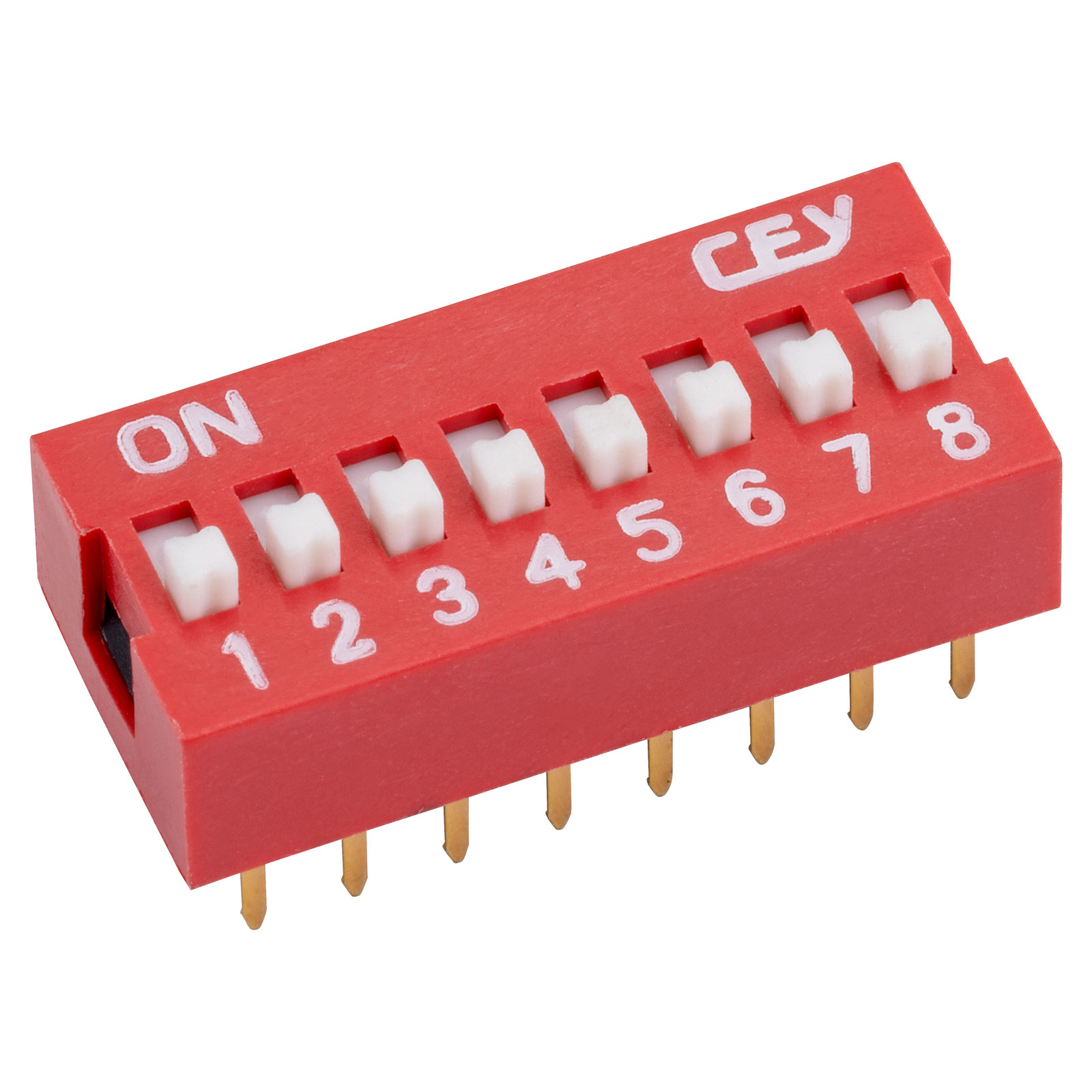 RVFM DS1040-8 RN DIL Switch 8-way 16-pin | Rapid Electronics
