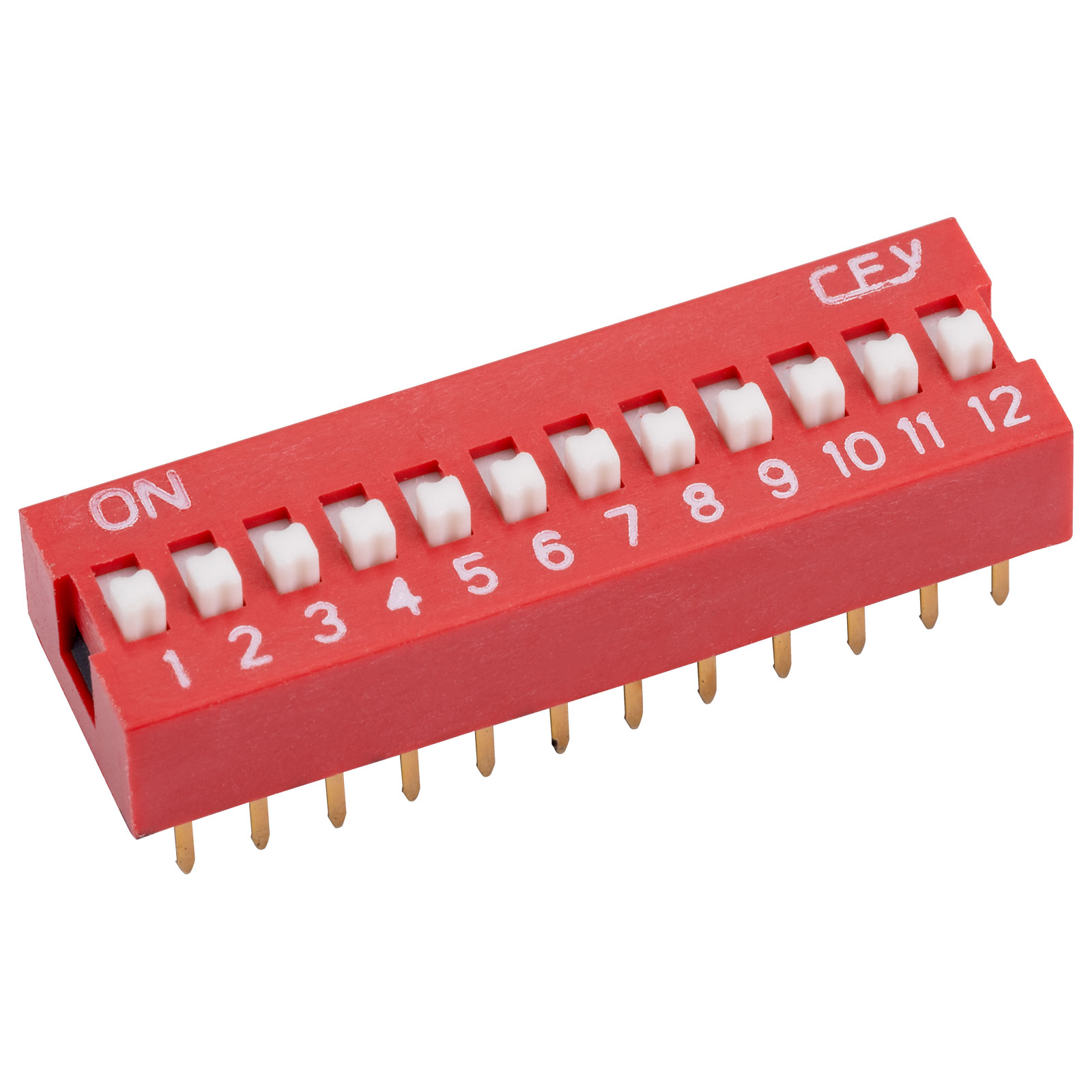 RVFM DS1040-12 RN DIL Switch 12-way 24-pin | Rapid Electronics