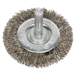 Sealey SFBS50 Flat Wire Brush Stainless Steel 50mm with 6mm Shaft ...