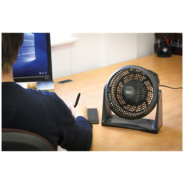 Sealey SFF08 Desk/Floor Fan 3-Speed 8" 230V | Rapid Online