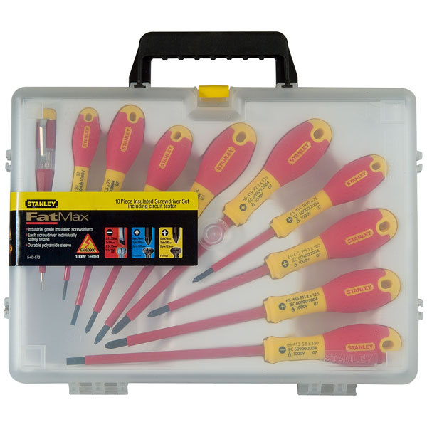 Stanley 5-62-573 FatMax Screwdriver Set Insulated Par/Flared /Pozi Set ...